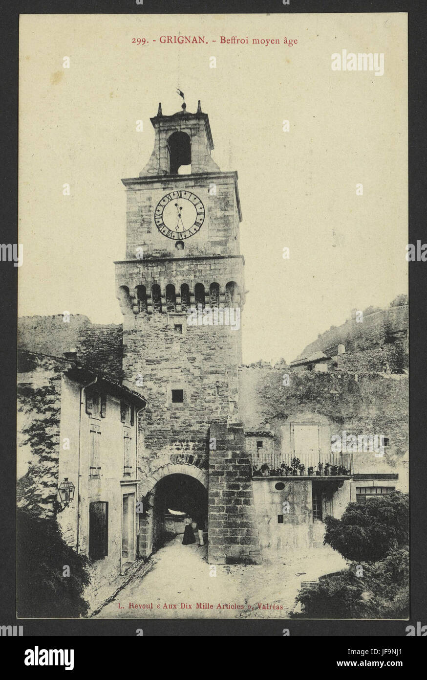 A photograph of the medieval Belfry Tower (Beffroi) in Grignan, France ...