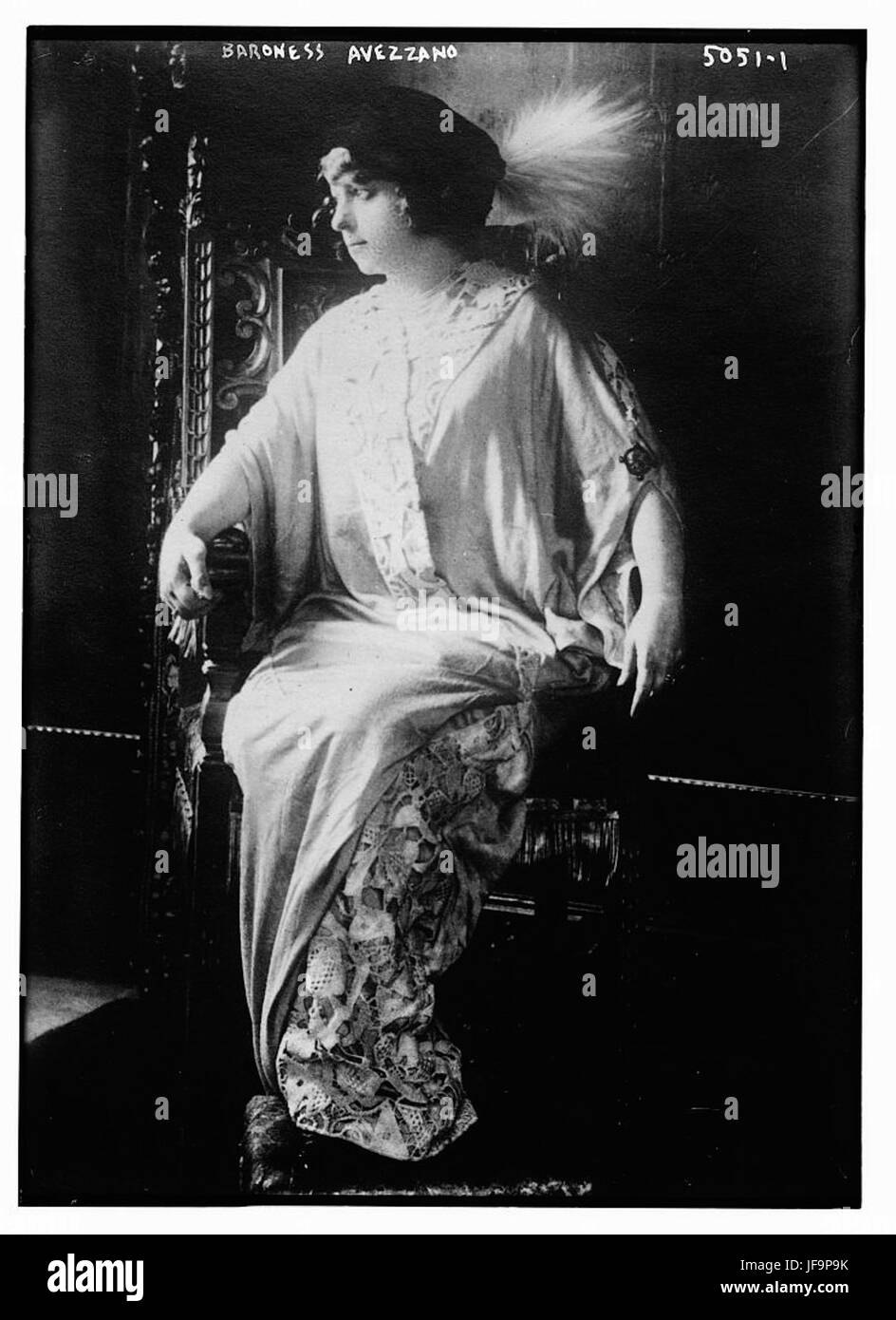 A portrait of Baroness Avezzano, whose presence in historical society ...