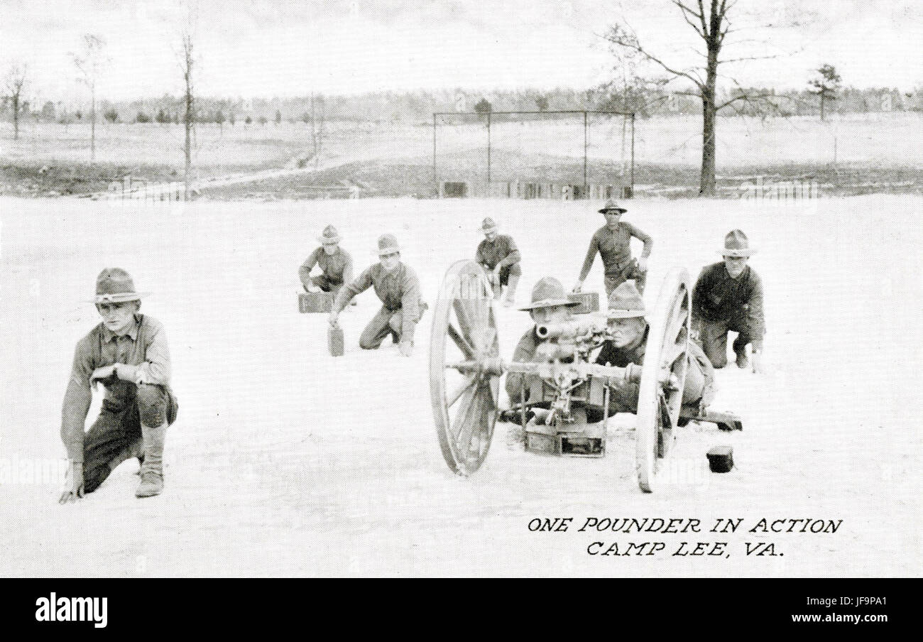 A historical photograph capturing a One Pounder gun in action during ...