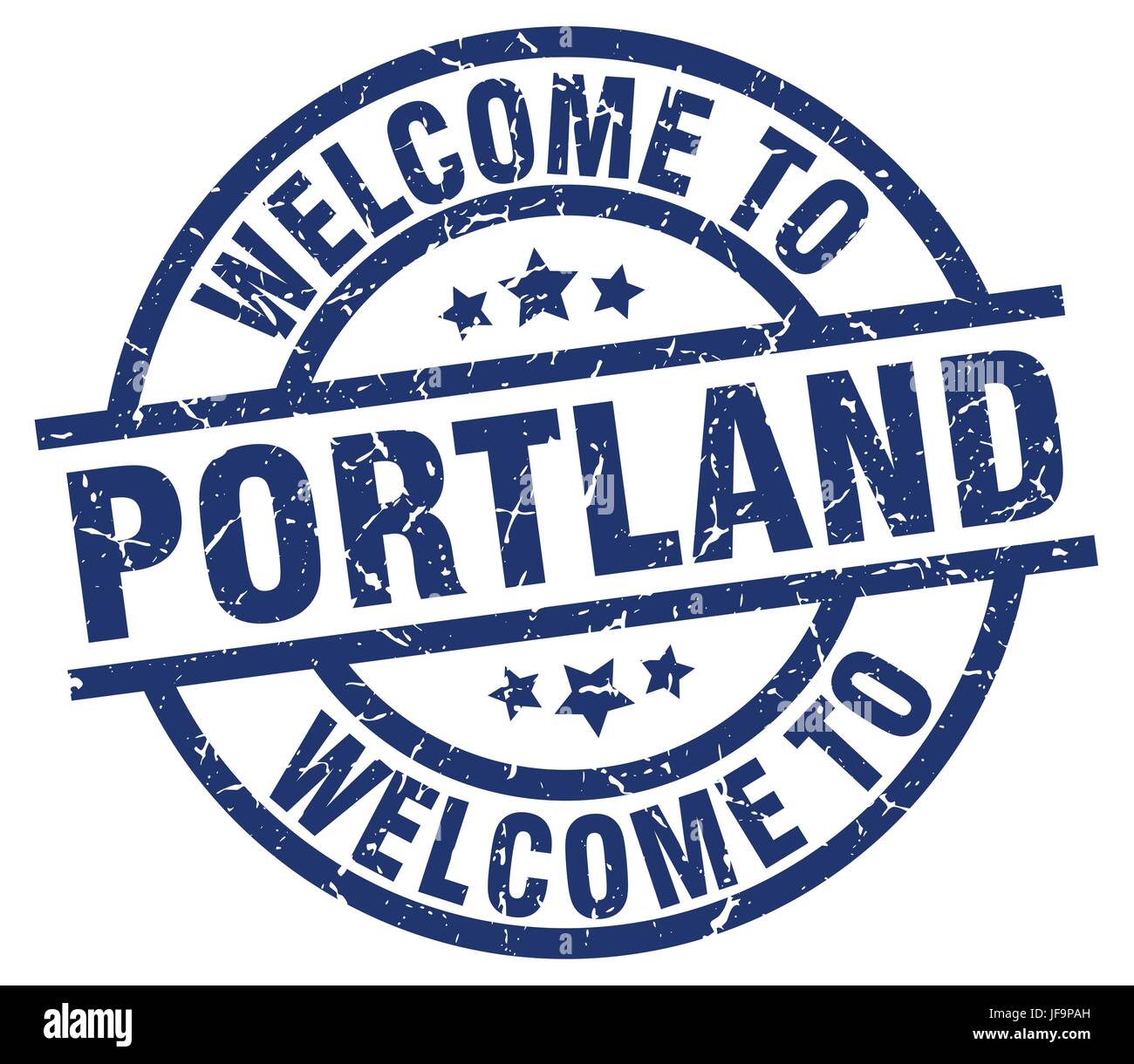 welcome to Portland blue stamp Stock Vector Image & Art - Alamy