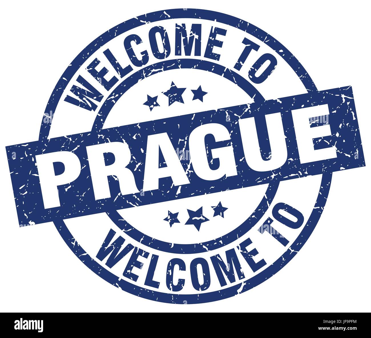 welcome to Prague blue stamp Stock Vector Image & Art - Alamy
