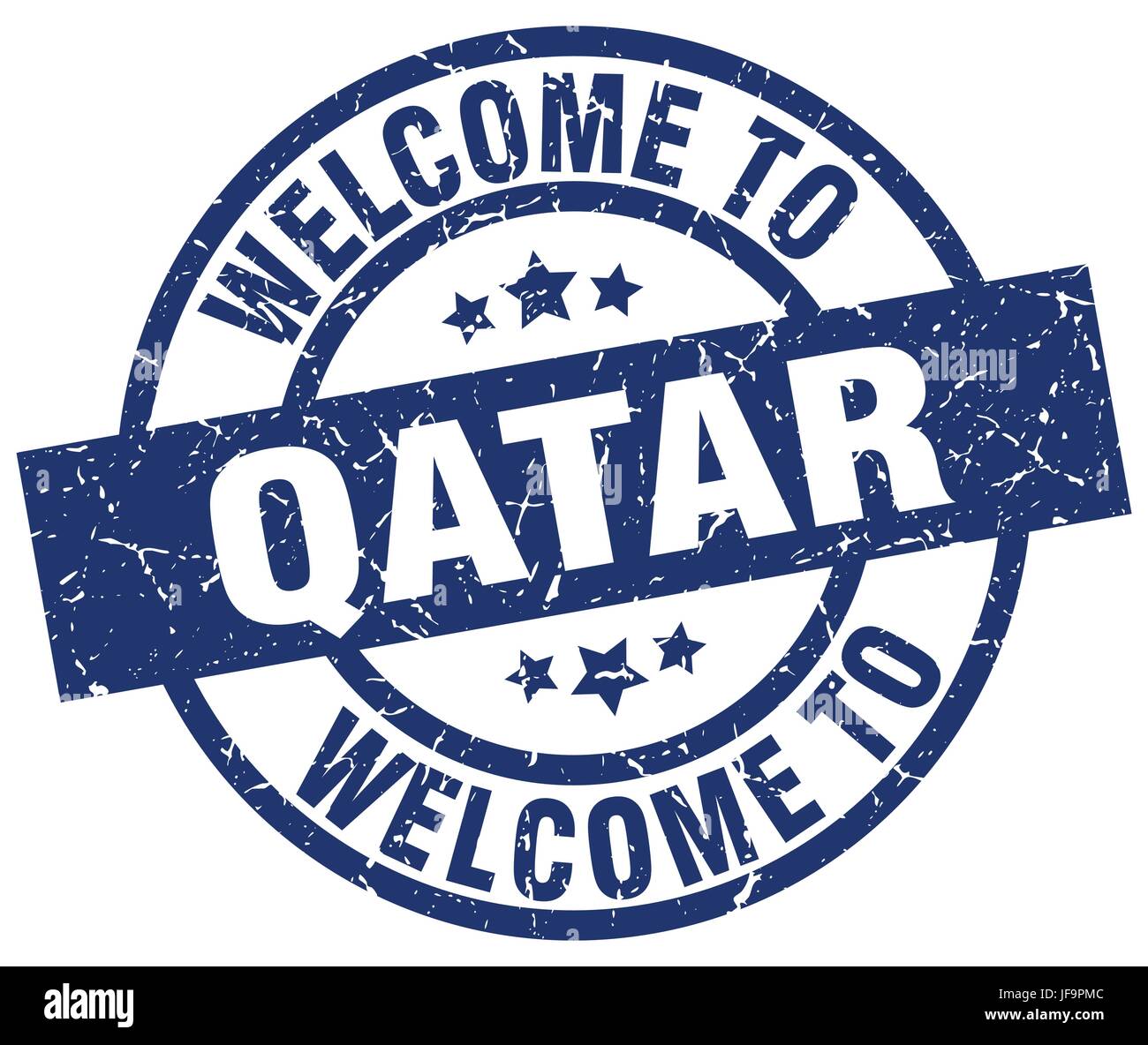 welcome to Qatar blue stamp Stock Vector Image & Art - Alamy