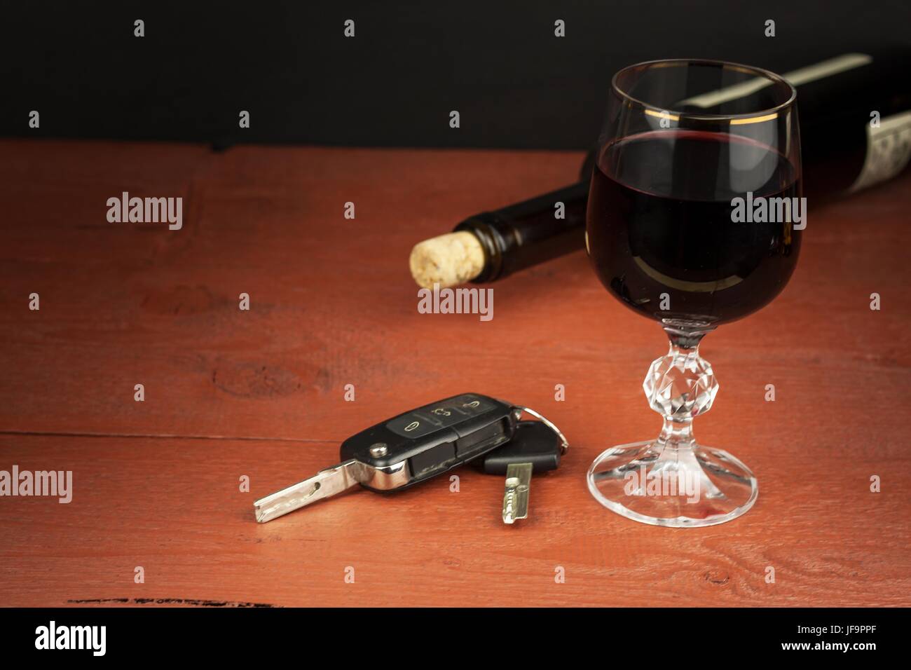 Driving under the influence of alcohol. Dangerous ride. Alcohol behind ...