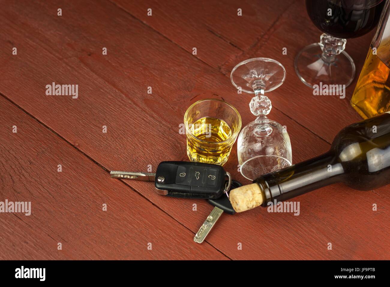 Driving under the influence of alcohol. Dangerous ride. Alcohol behind ...