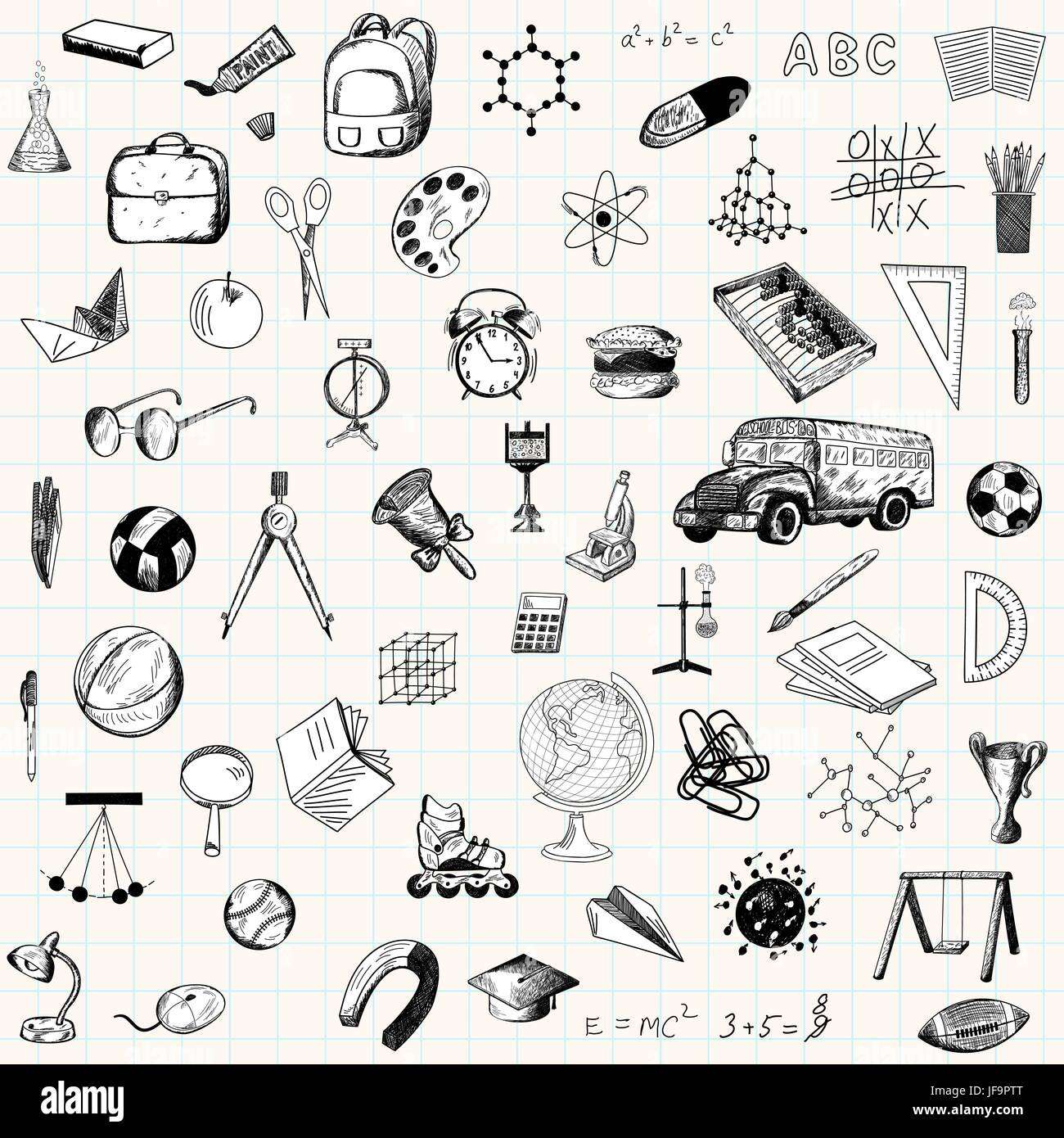 Set of doodle education icons Stock Vector Image & Art - Alamy