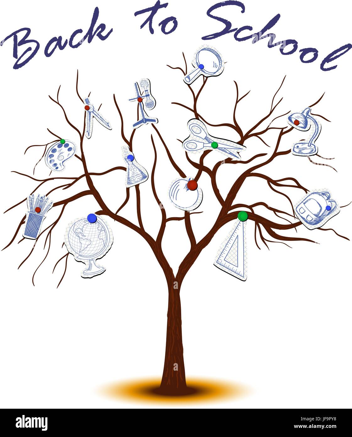 Pinned to tree Stock Vector Images - Alamy