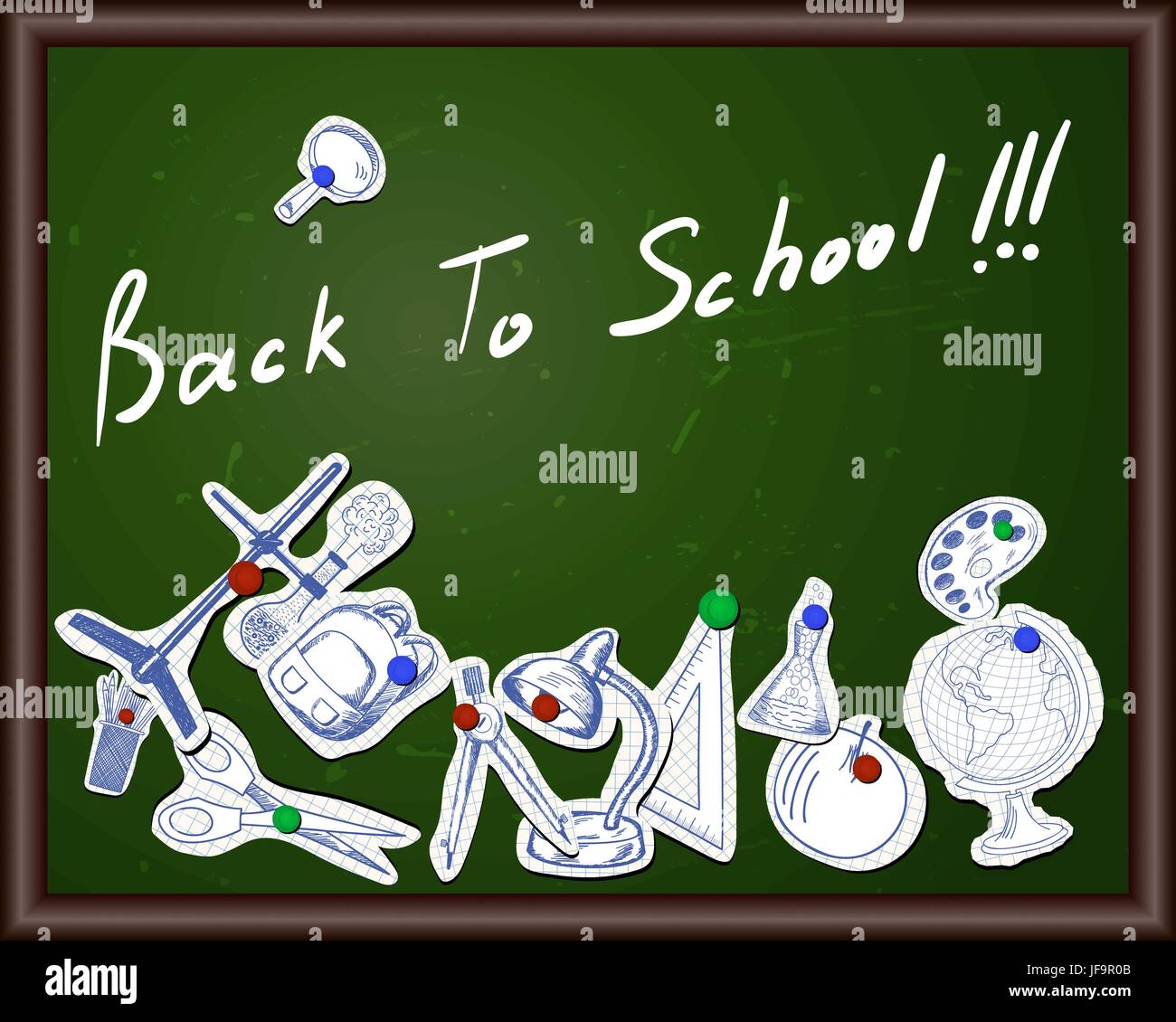 Blackboard with educational symbols Stock Vector Image & Art - Alamy