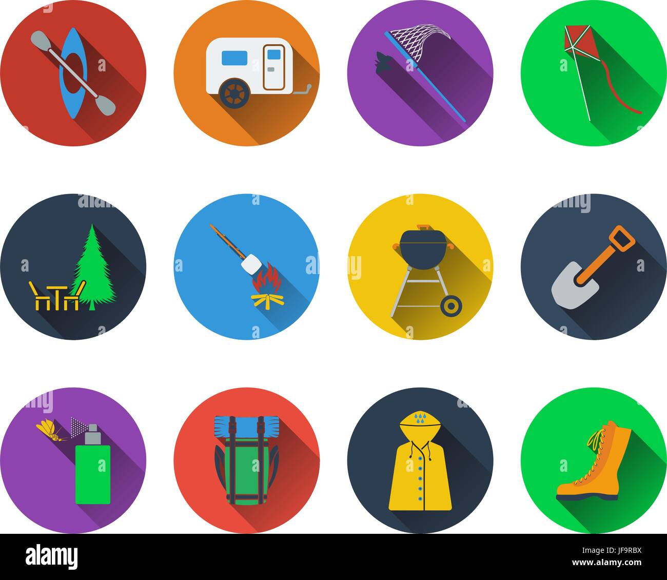 Set of camping icons Stock Vector Image & Art - Alamy