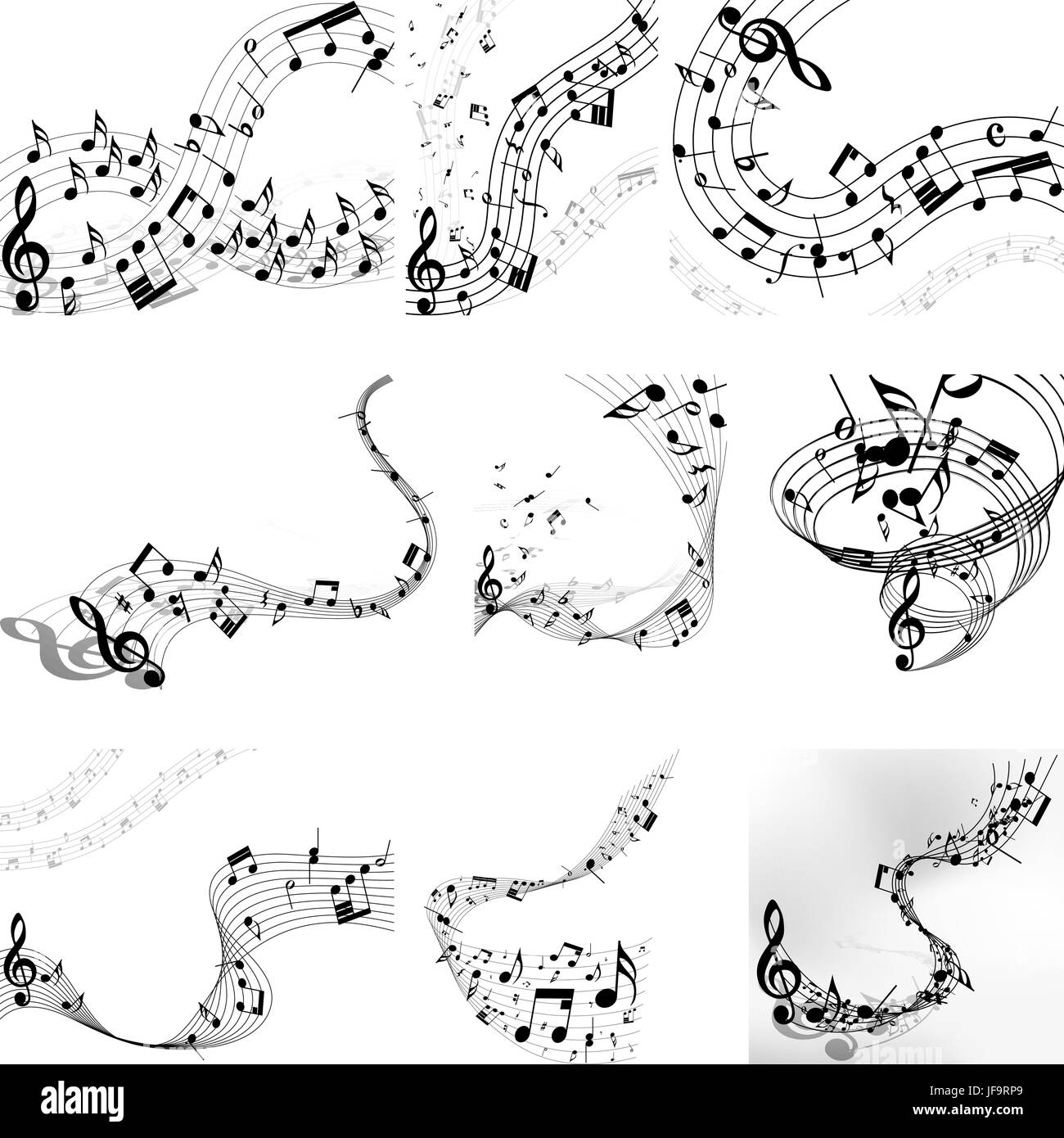 Musical notes staff set Stock Vector Image & Art - Alamy