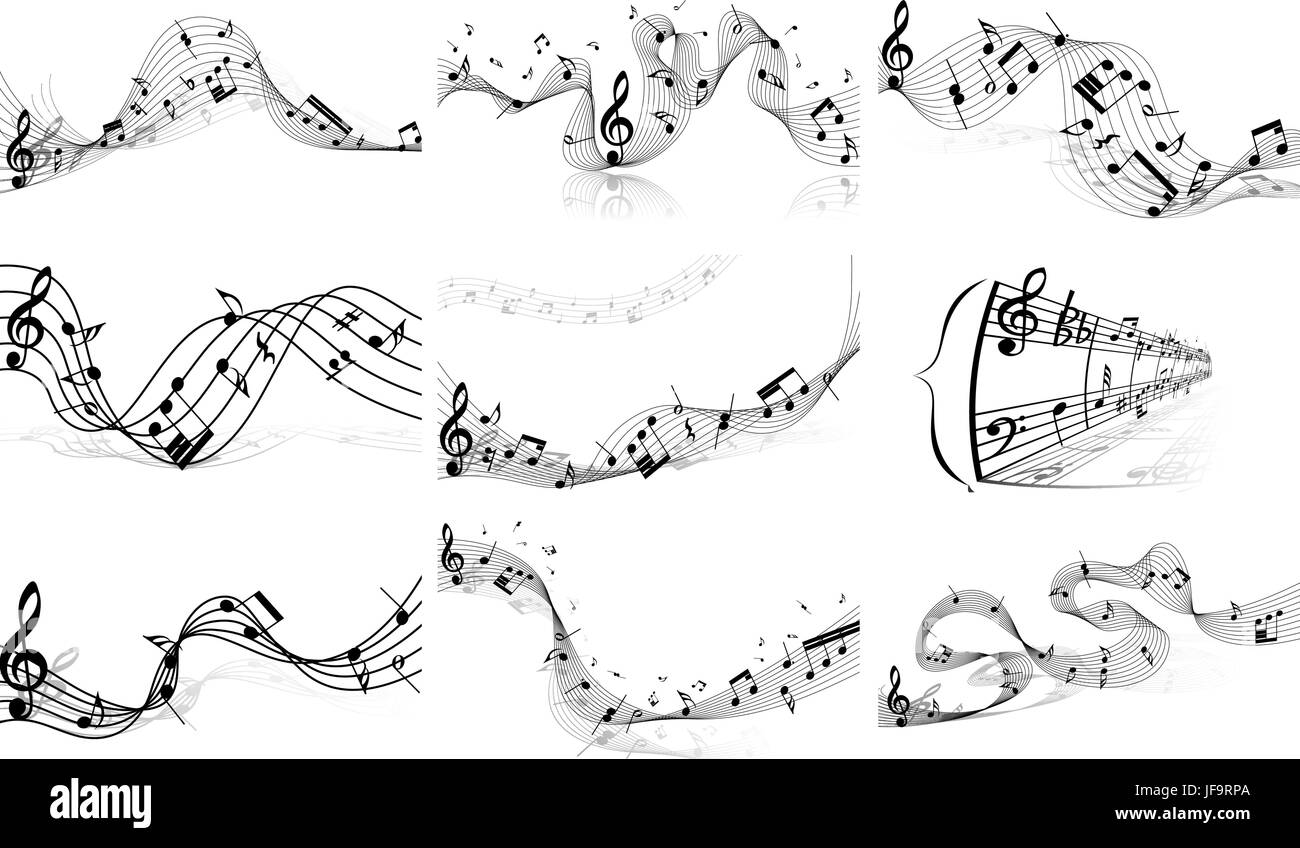 Musical notes staff set Stock Vector Image & Art - Alamy