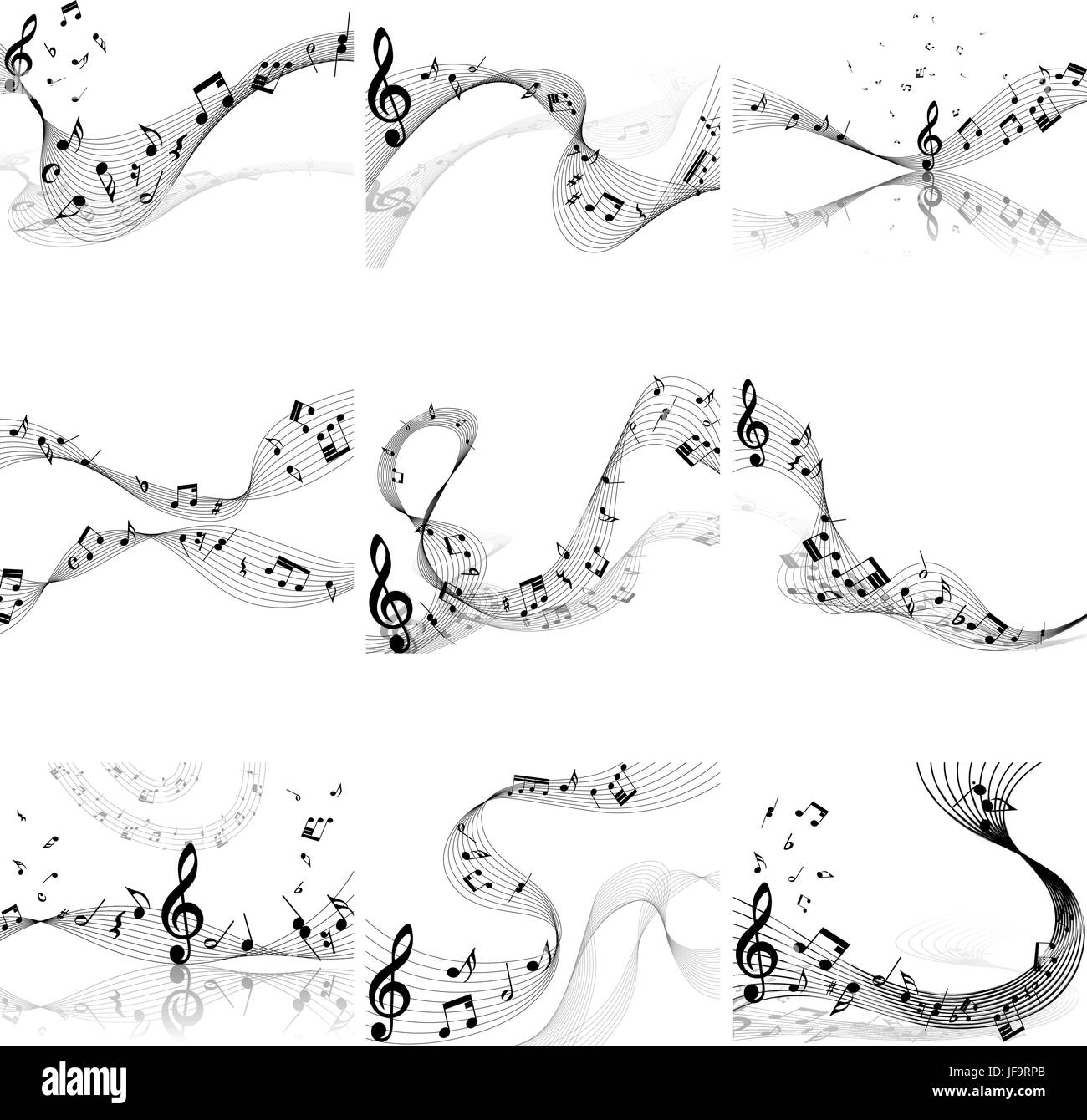 Musical notes staff set Stock Vector Image & Art - Alamy
