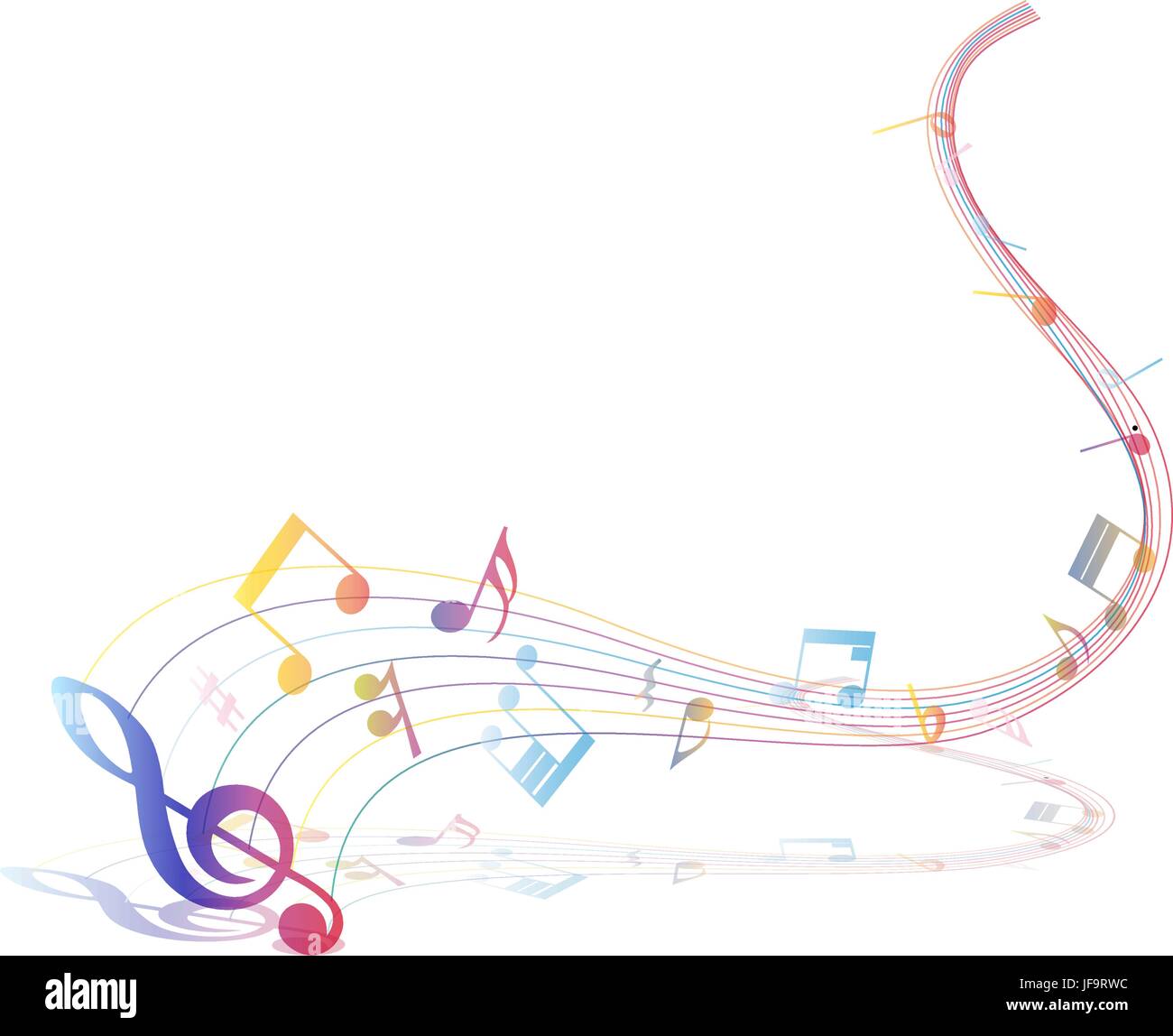 Multicolor musical note staff Stock Vector Image & Art - Alamy