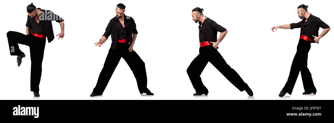 Spanish dancer in various poses on white Stock Photo - Alamy
