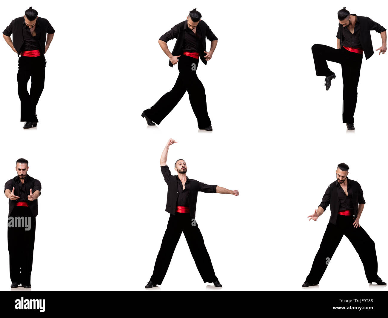 Spanish dancer in various poses on white Stock Photo - Alamy