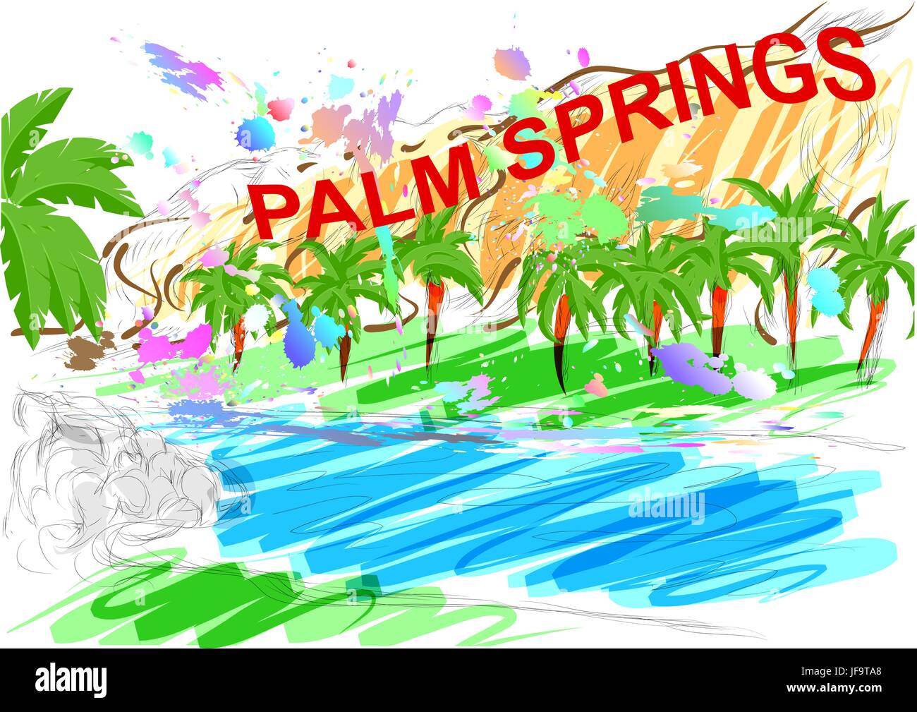 Palm springs Stock Vector Images - Alamy