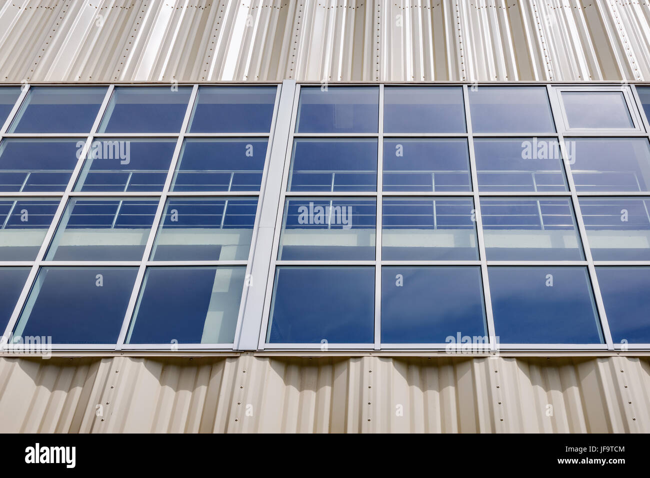 Fragment of modern architecture, wall made of glass and metal Stock ...