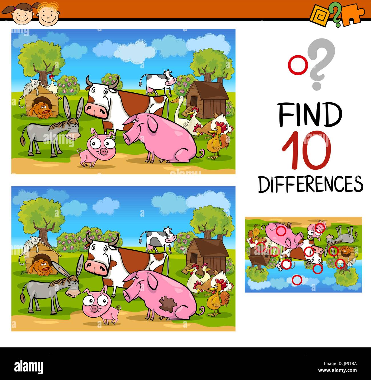 differences test with farm animals Stock Vector Image & Art - Alamy