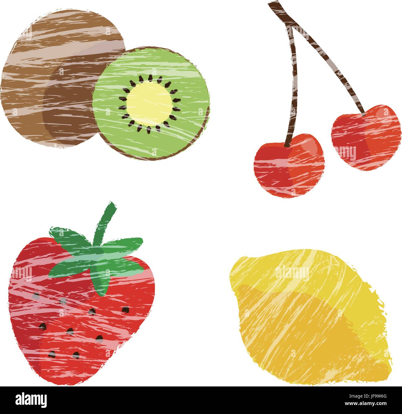 Spring and summer fruits illustration Stock Vector Image & Art - Alamy