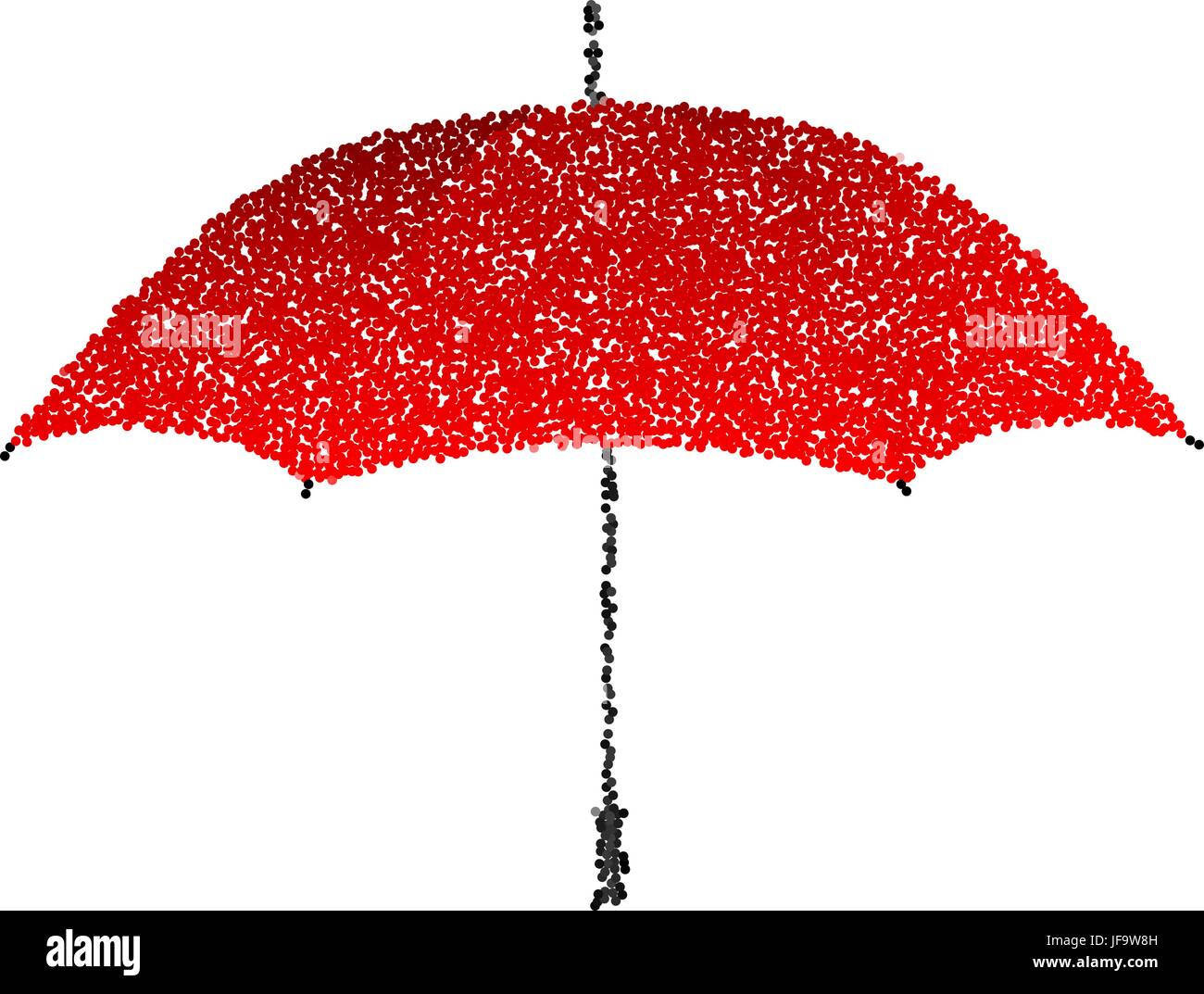 Dotted red umbrella engraving illustration Stock Vector Images - Alamy