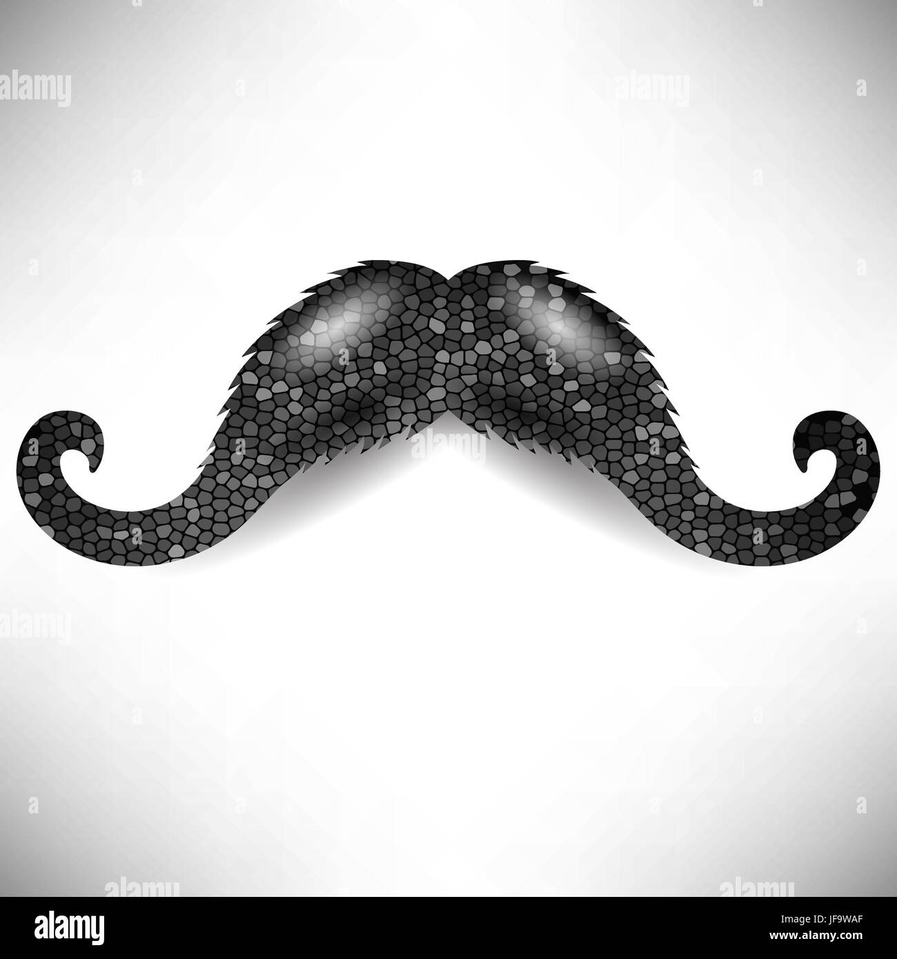 Dark Mosaic Mustache Isolated on White Background Stock Vector Image ...