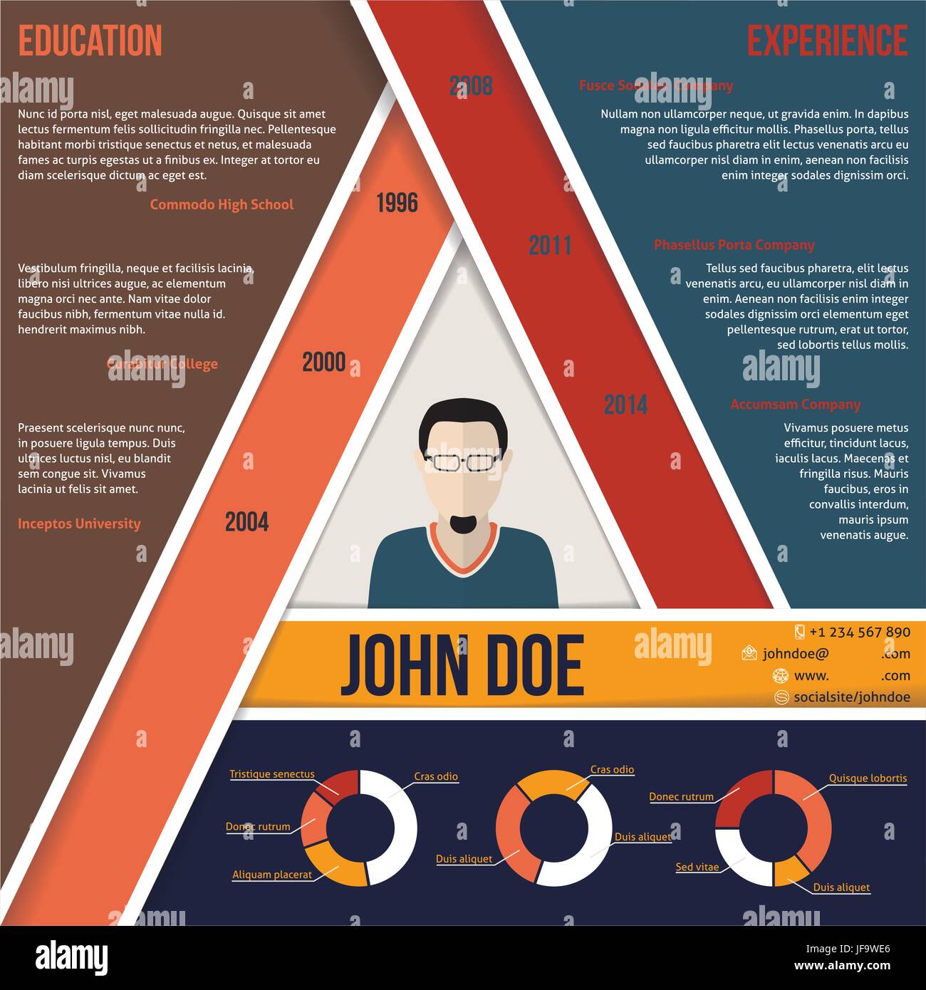 Modern triangle shape cv resume template Stock Vector Image & Art - Alamy