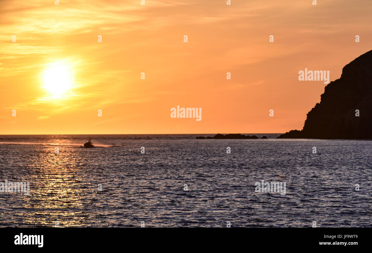 Sunset over Port Erin Bay, Bradda Head Stock Photo - Alamy