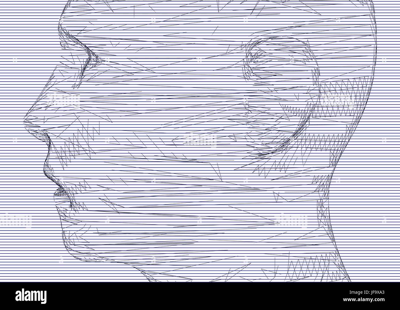Female wireframe head Stock Vector Images - Alamy