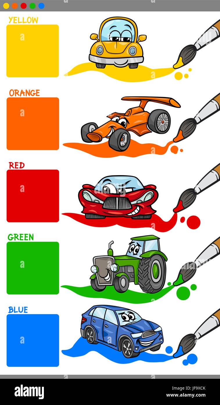 main colors cartoon with vehicles Stock Vector Image & Art - Alamy