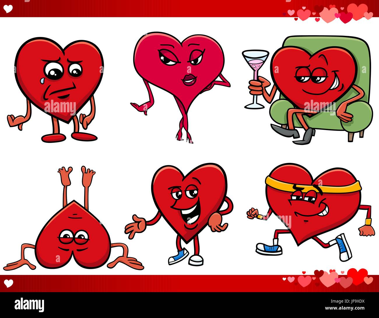 Cartoon broken heart set Stock Vector Images - Alamy
