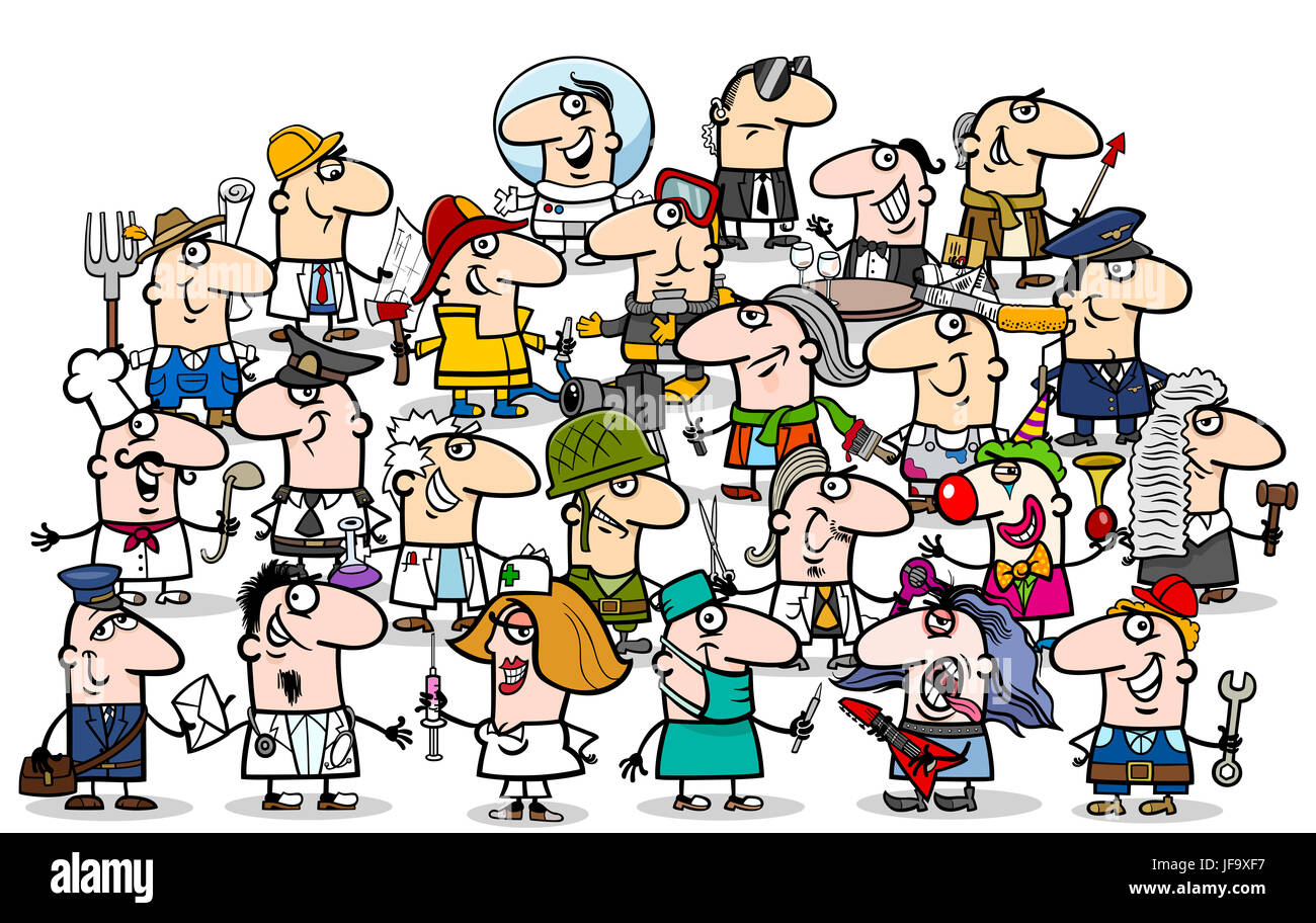 professional people group cartoon Stock Photo - Alamy