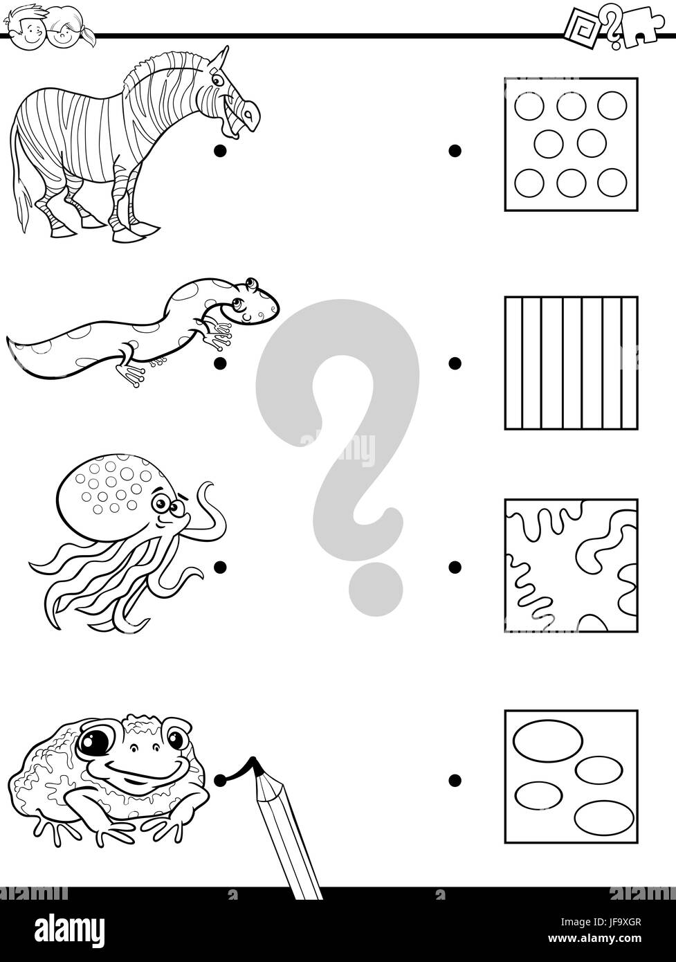 match images coloring game Stock Photo - Alamy