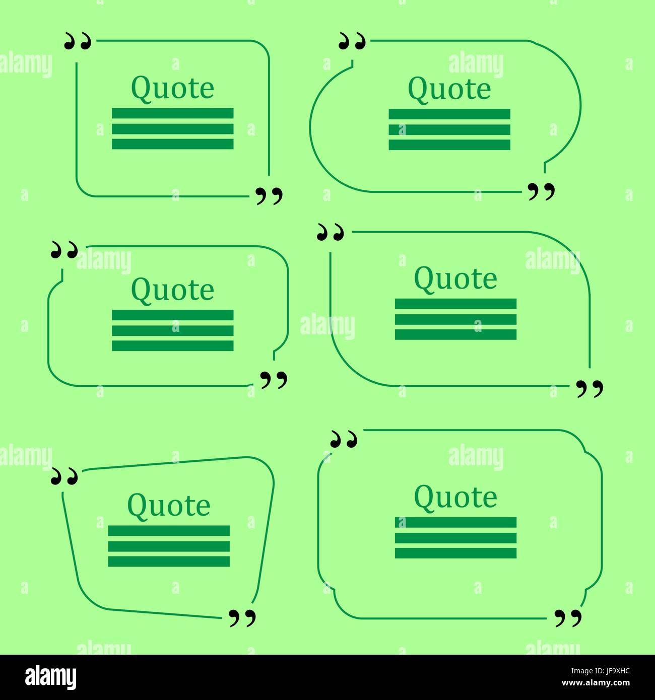Quote Bubble. Set of Speech Bubbles. Empty Templates on Green ...