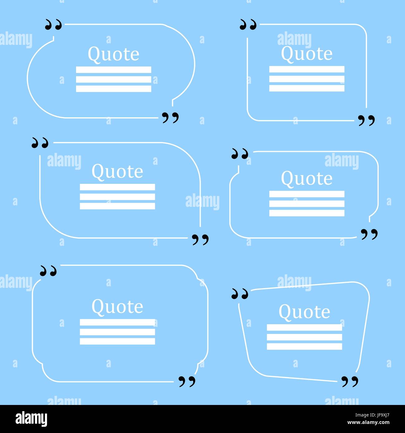 Quote Bubble. Speech Bubble. Empty Template on Blue Background Stock ...