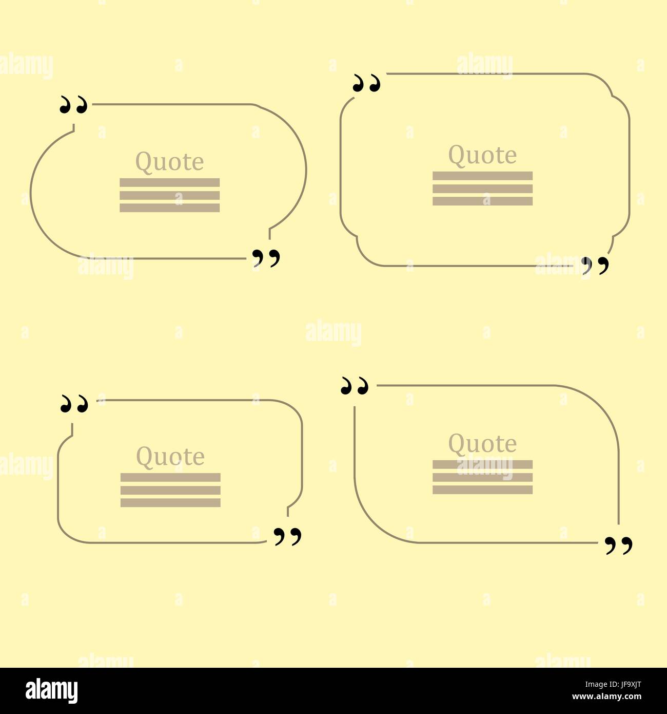 Quote Bubble. Set of Speech Bubbles. Empty Templates on Yellow ...