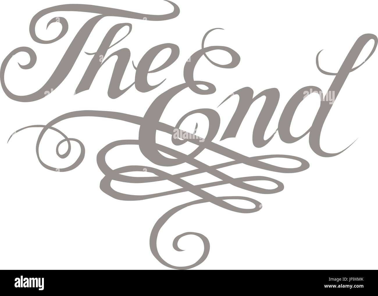 Vector ornamental movie ending typography The End Stock Vector Image ...
