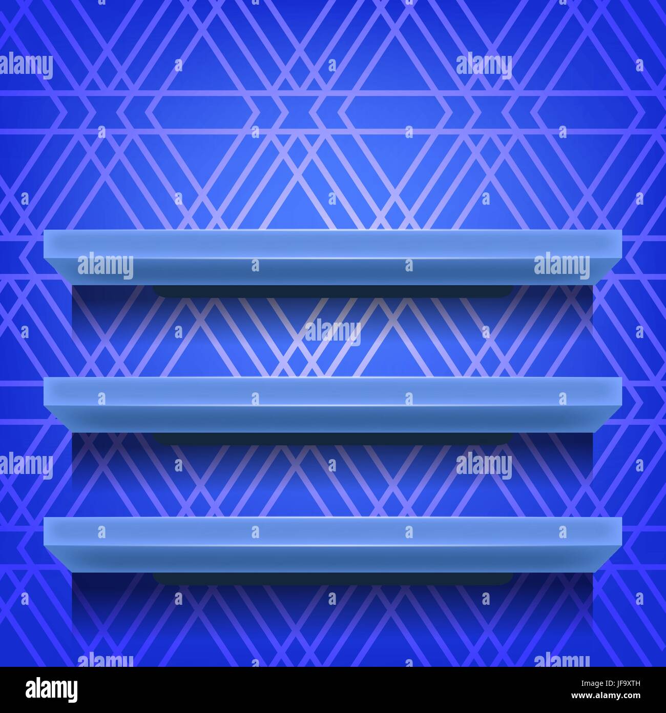 Blue Shelves on Ornamental Blue Lines Background Stock Vector Image ...