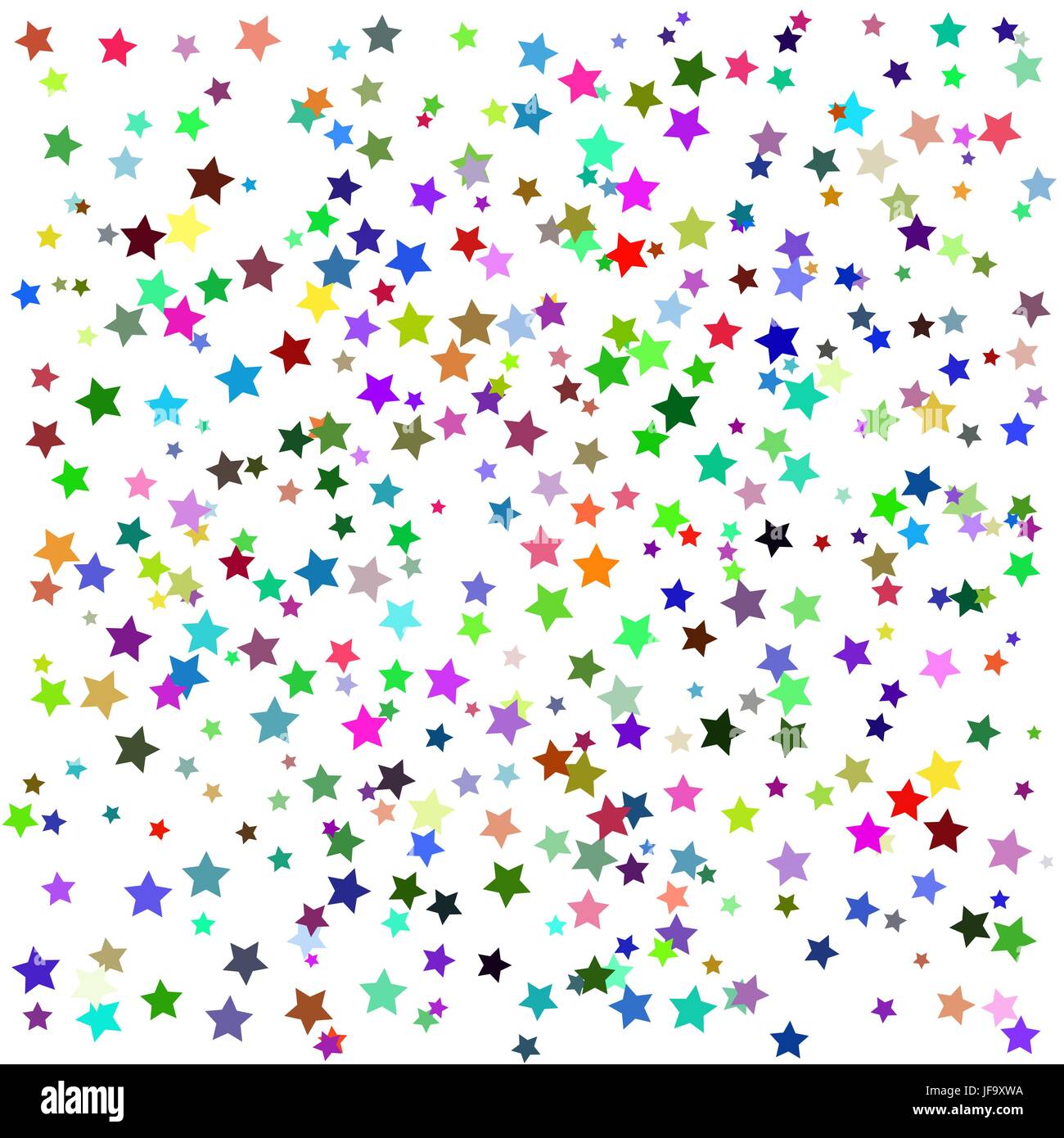 Set of Colorful Stars on White Background. Starry Pattern Stock Vector ...