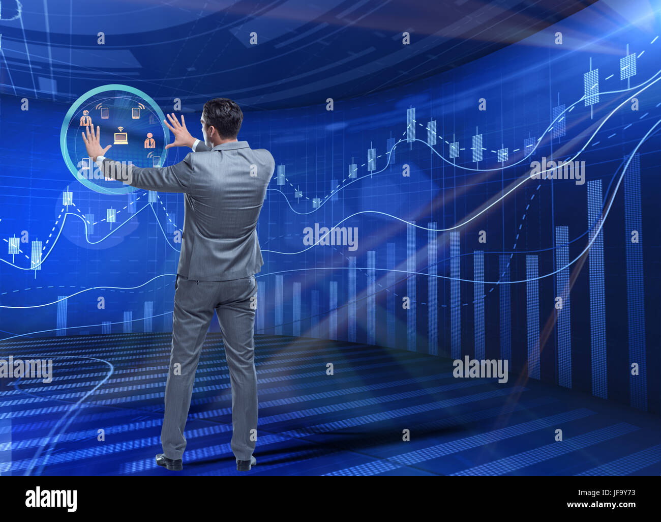 Man in stock trading business concept Stock Photo - Alamy