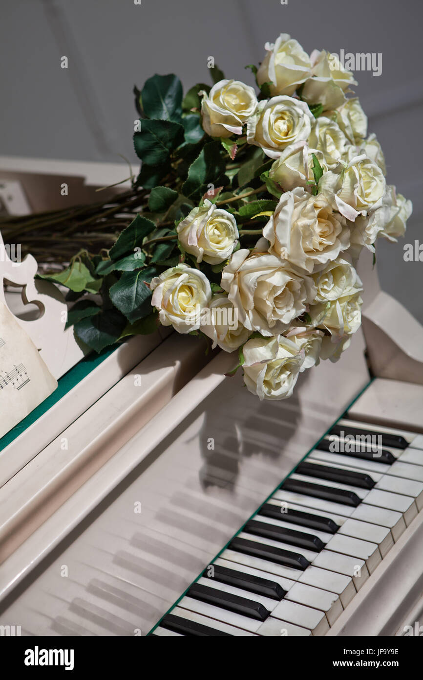 Music And Roses Stock Photo - Alamy