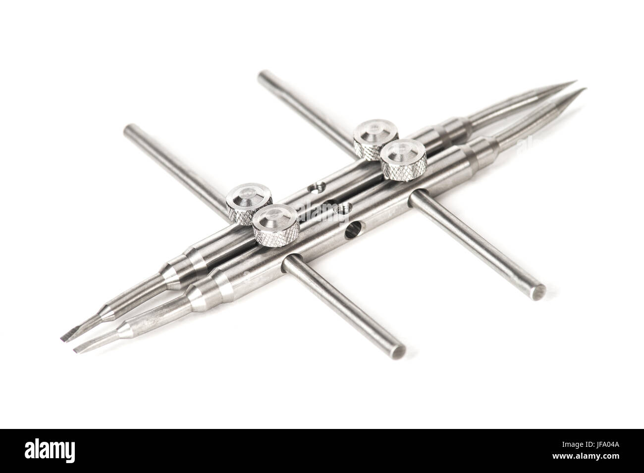 New silver spanner on white Stock Photo - Alamy