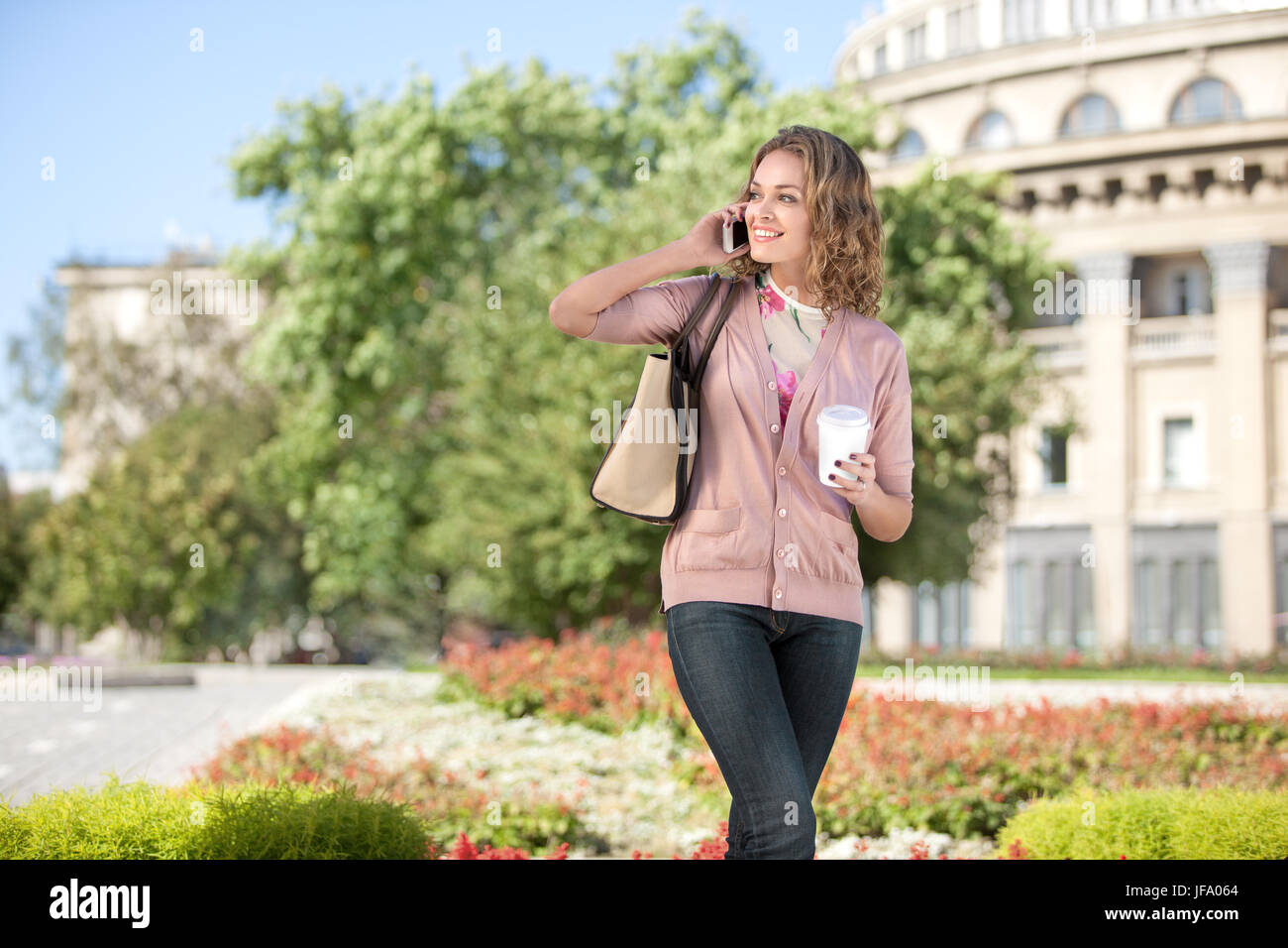 Lady and beautiful city Stock Photo - Alamy