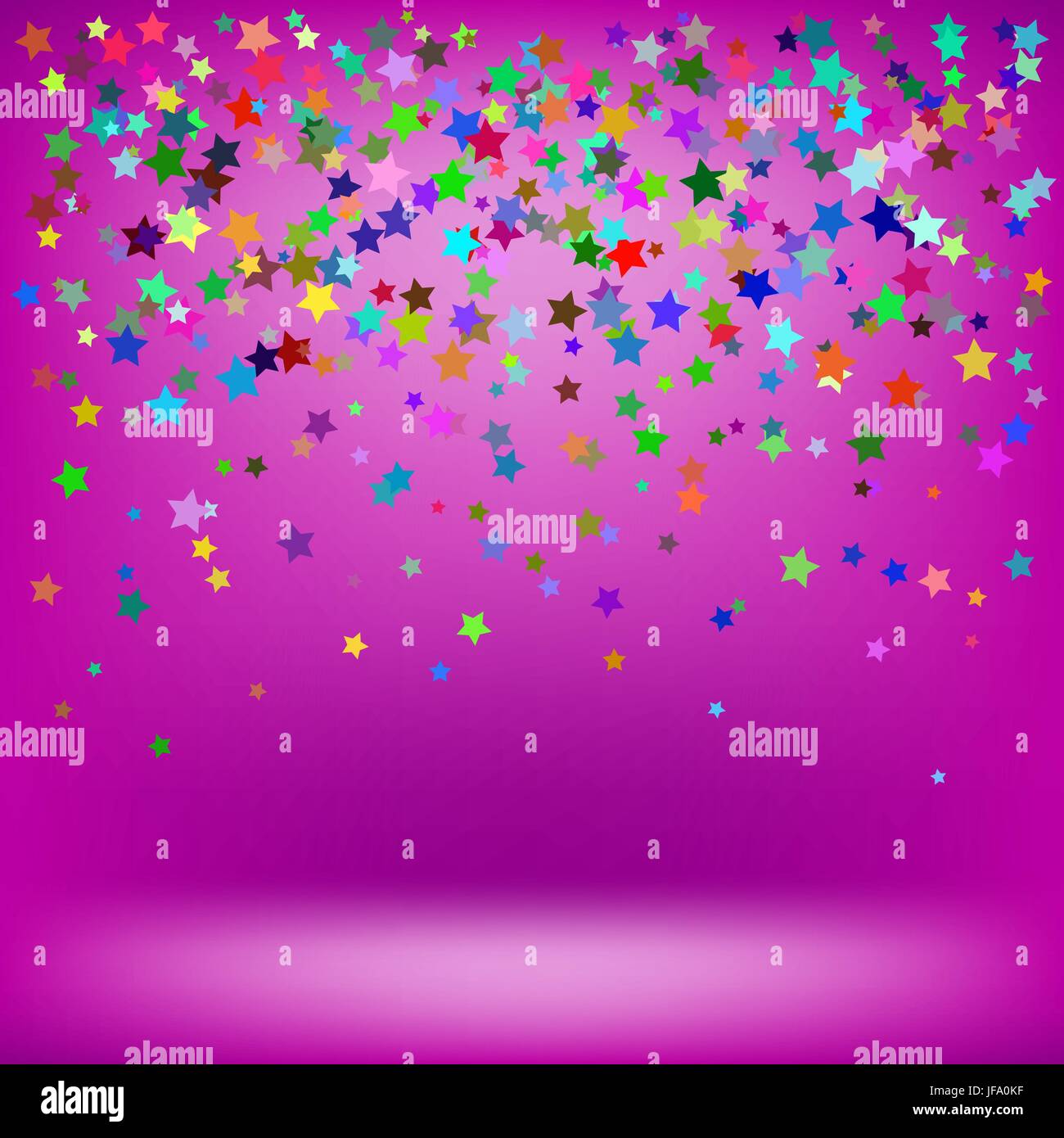 Set of Colorful Stars on Soft Pink Background. Starry Pattern Stock ...