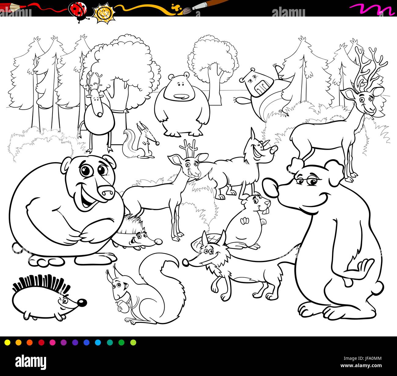wild animals coloring book Stock Vector Image & Art - Alamy