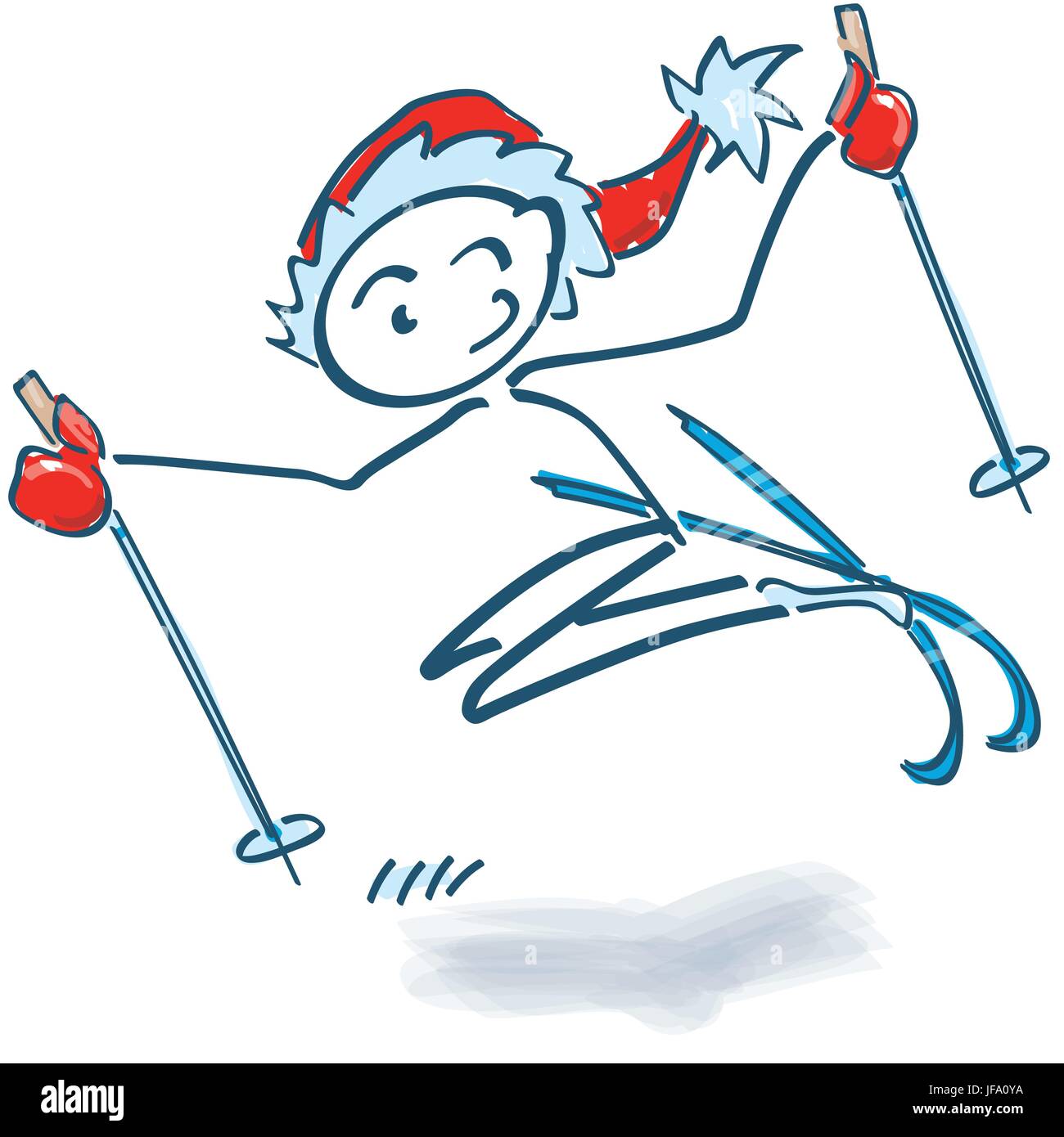 stick figures as nicholas skiing Stock Vector Image & Art - Alamy
