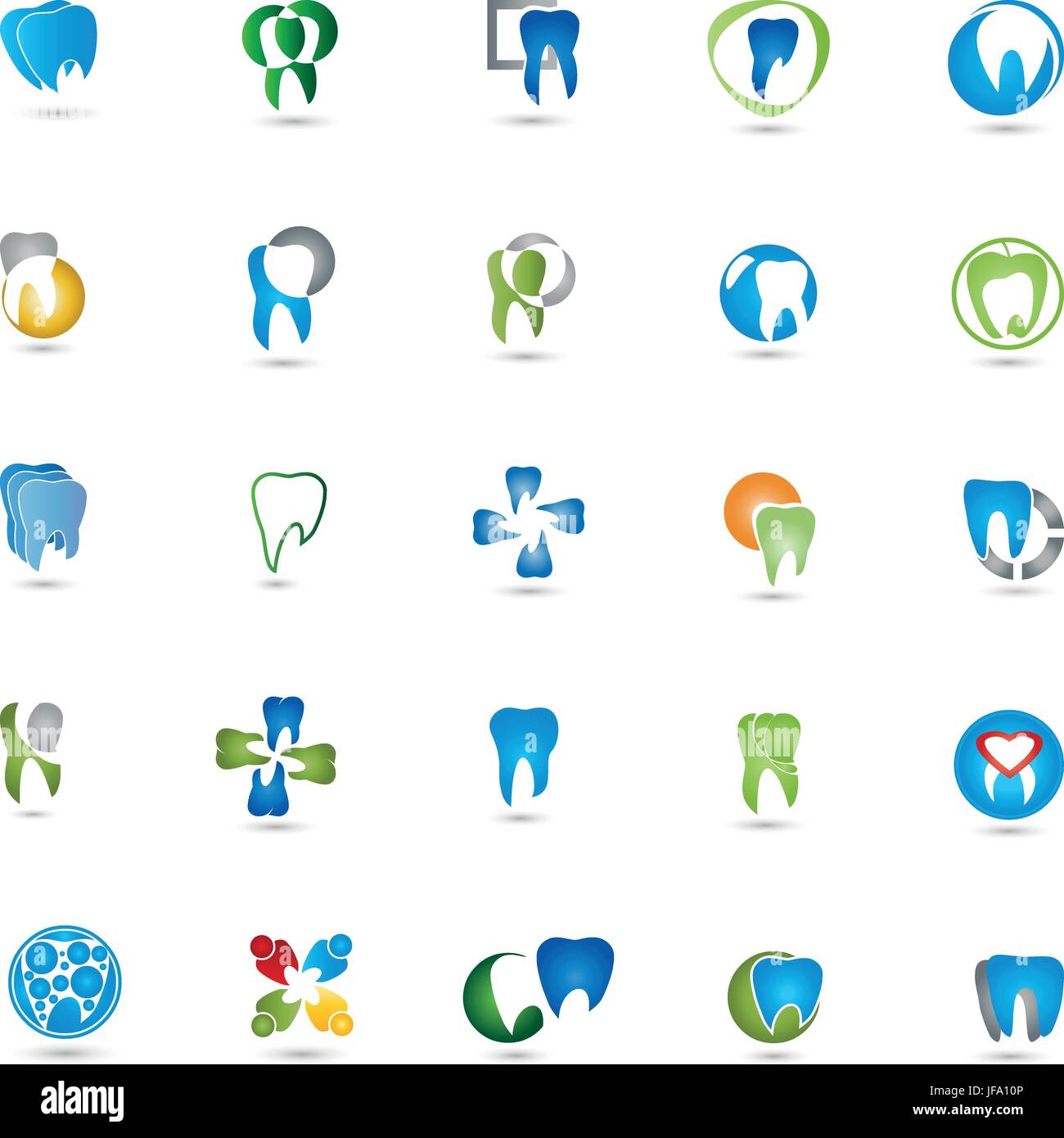 Teeth logos collection hi-res stock photography and images - Alamy