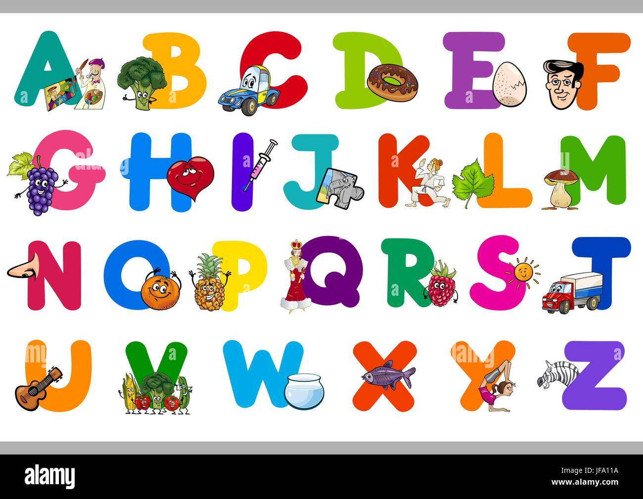 cartoon alphabet for children Stock Vector Image & Art - Alamy