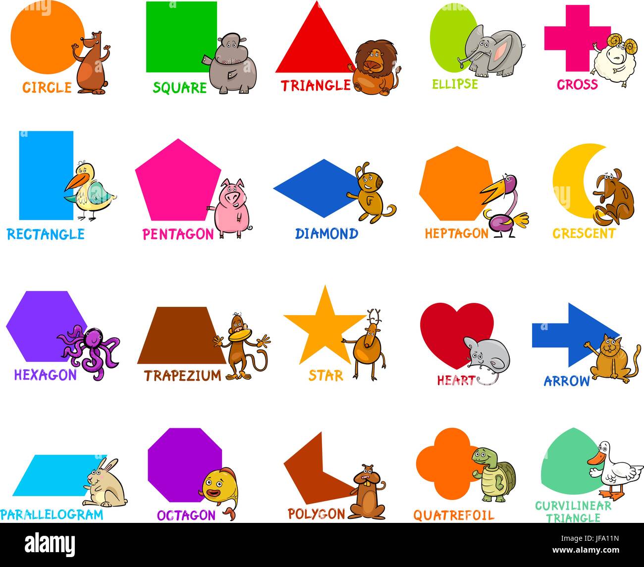 basic geometric shapes with animals Stock Vector Image & Art - Alamy