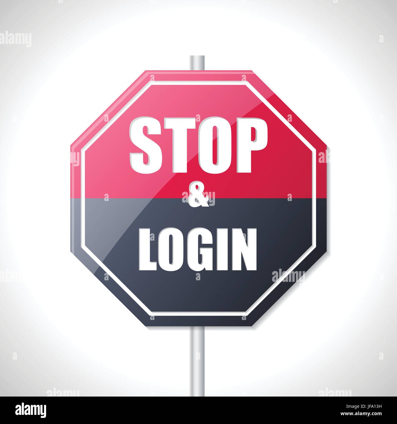 Stop and login bicolor traffic sign Stock Vector Image & Art - Alamy