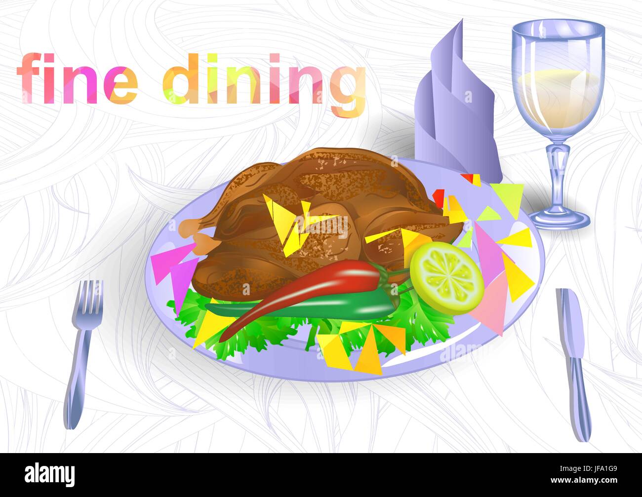 Fine dining restaurant table Stock Vector Images - Alamy