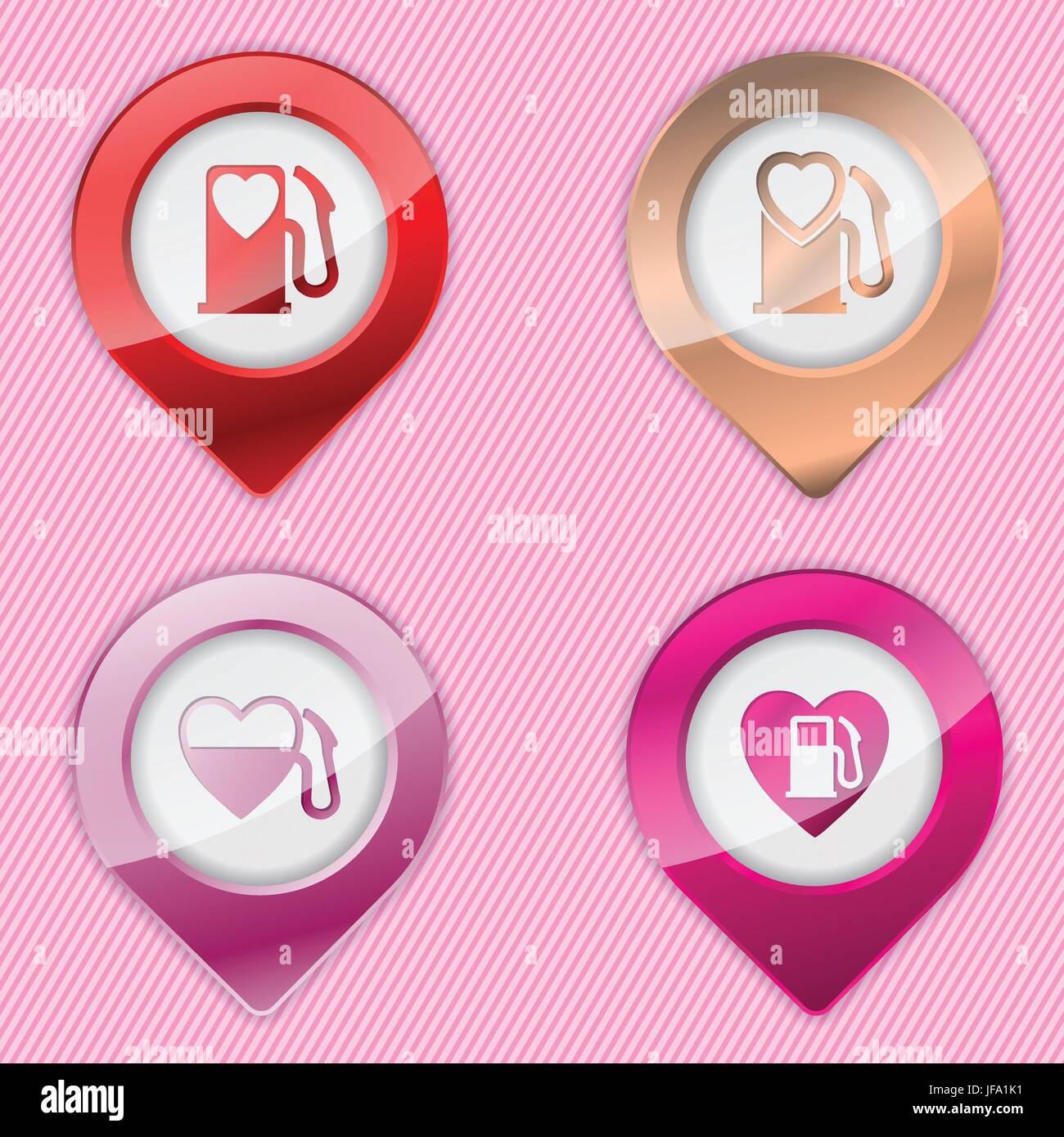 Romantic red heart symbols Stock Vector Images - Alamy